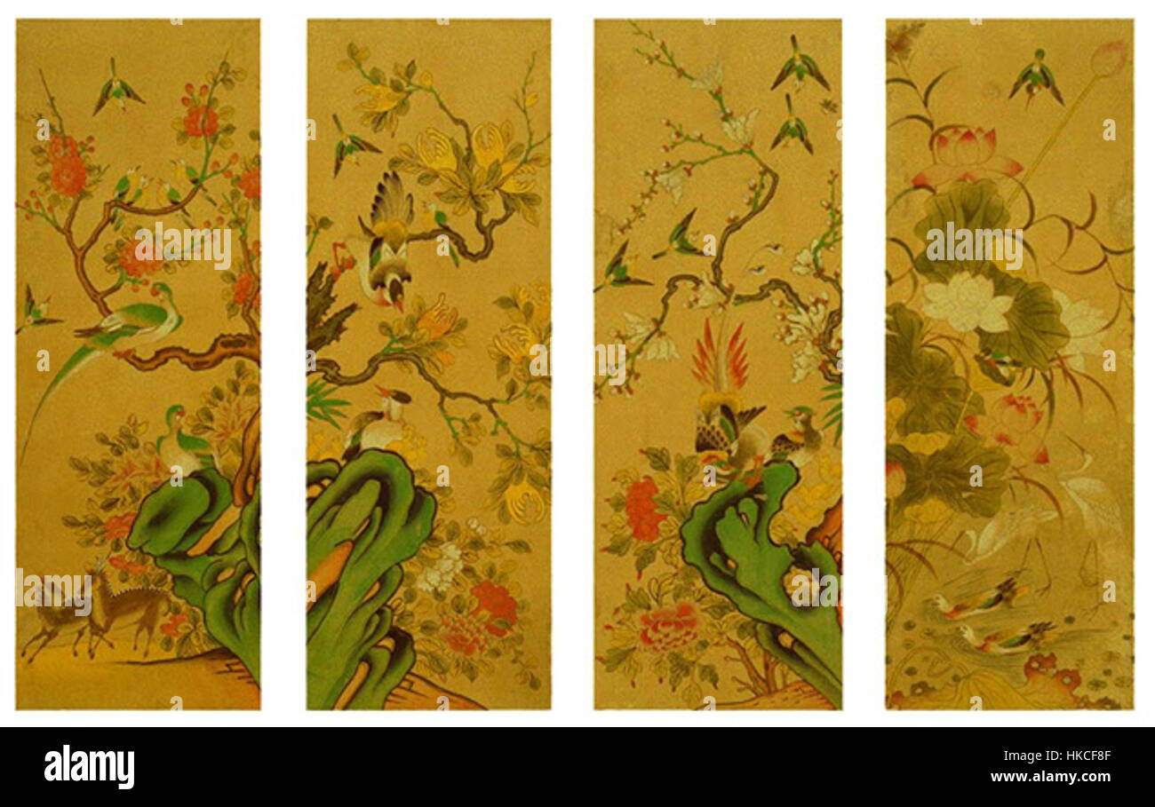'Korea Minhwa Hwajodo' is a traditional Korean painting style ...