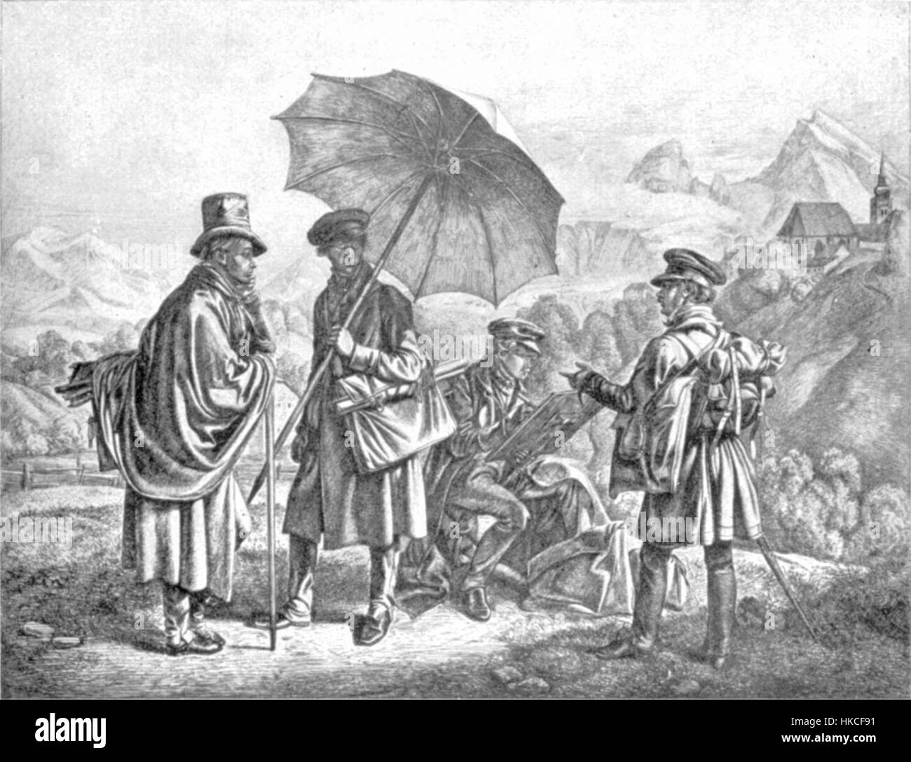 *KleinReisegafahrten 1818 Radierung* is an etching from the early 19th ...