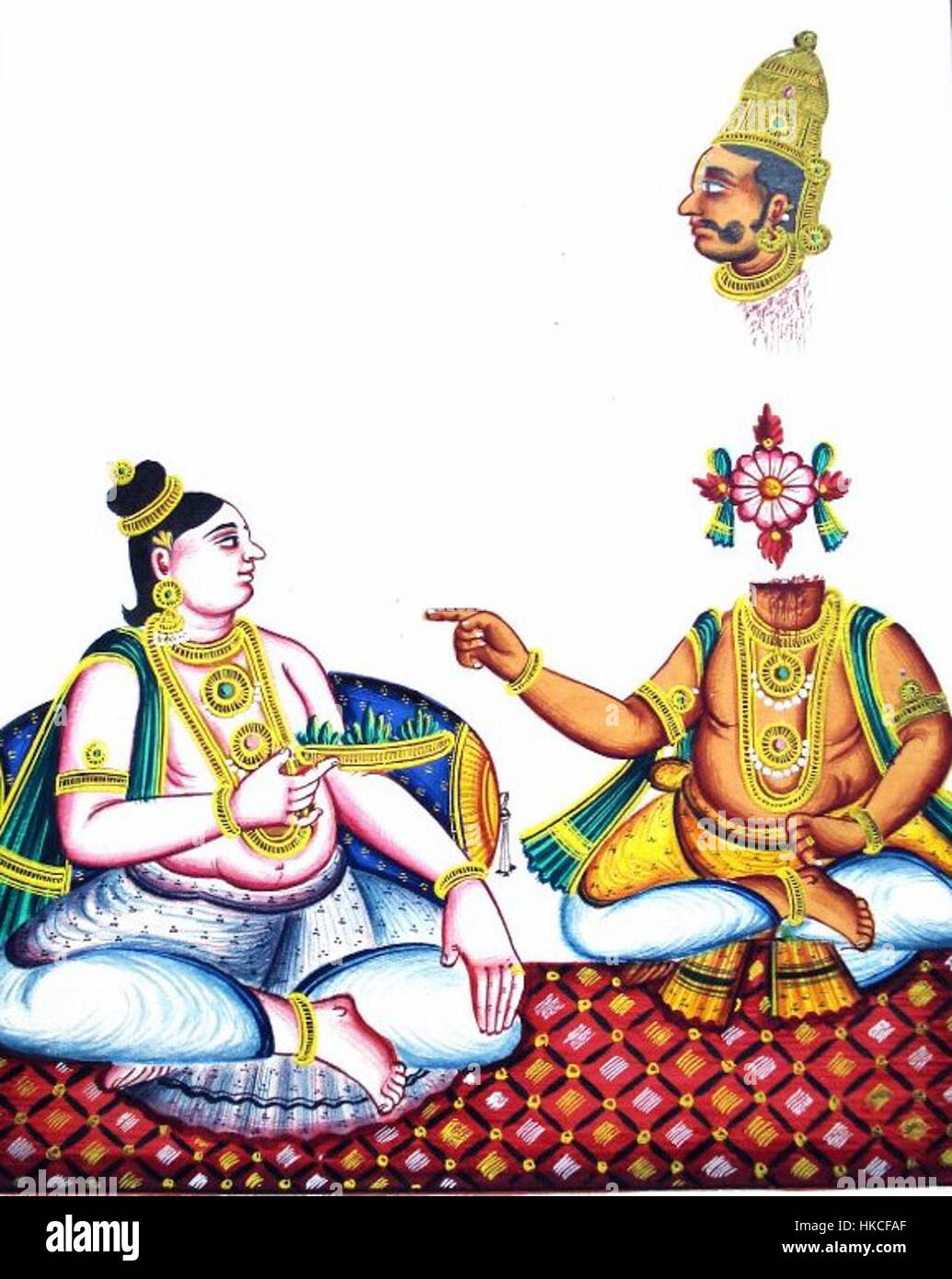 This artwork illustrates the scene from the Mahabharata where Lord ...