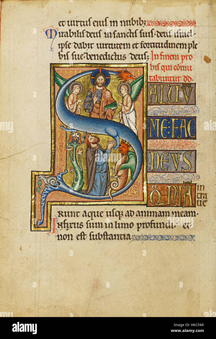 The Getty Center Psalter, manuscript Ms66 f70v, features an illuminated ...