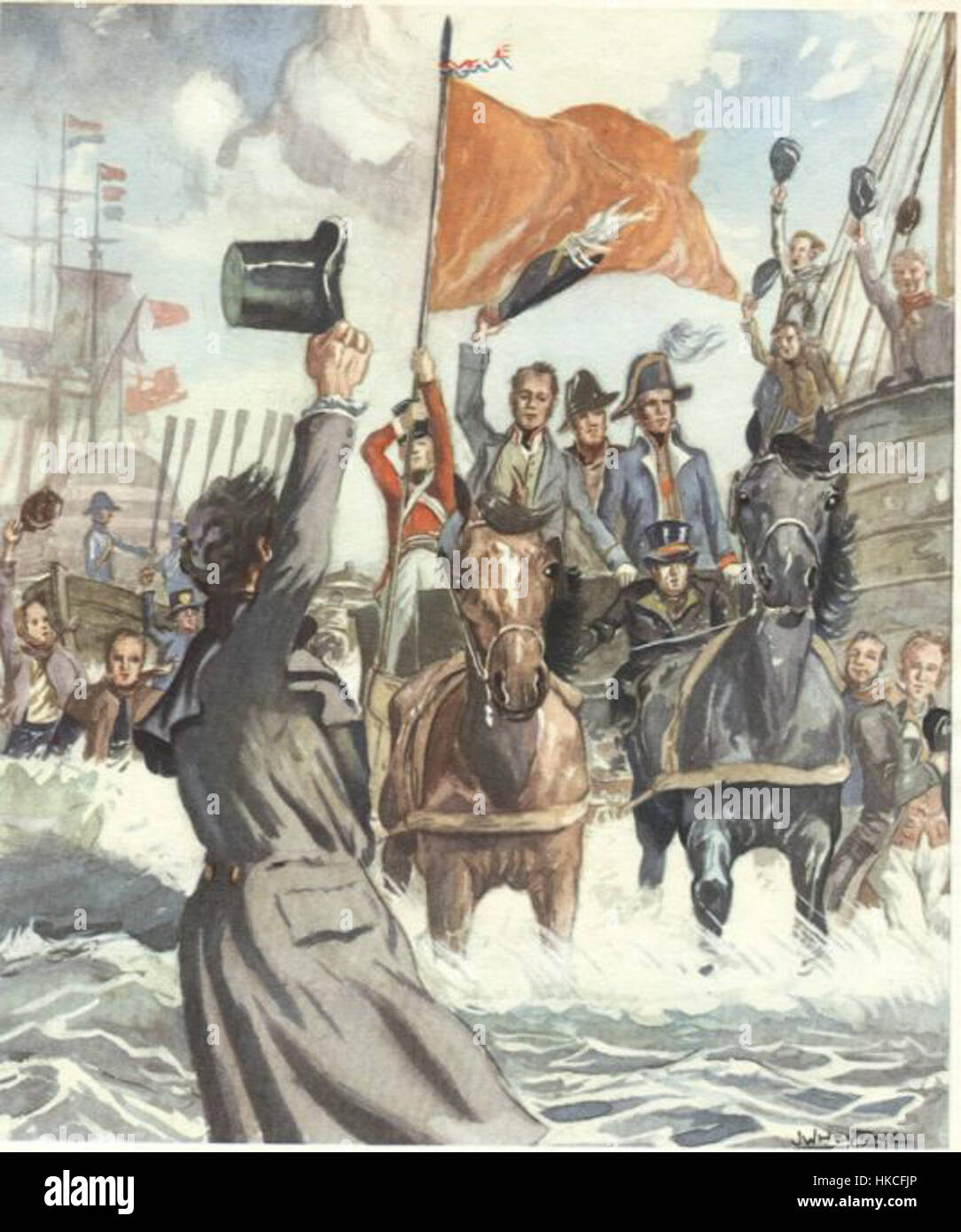 *Landing of Willem I* depicts a key moment in the history of the ...