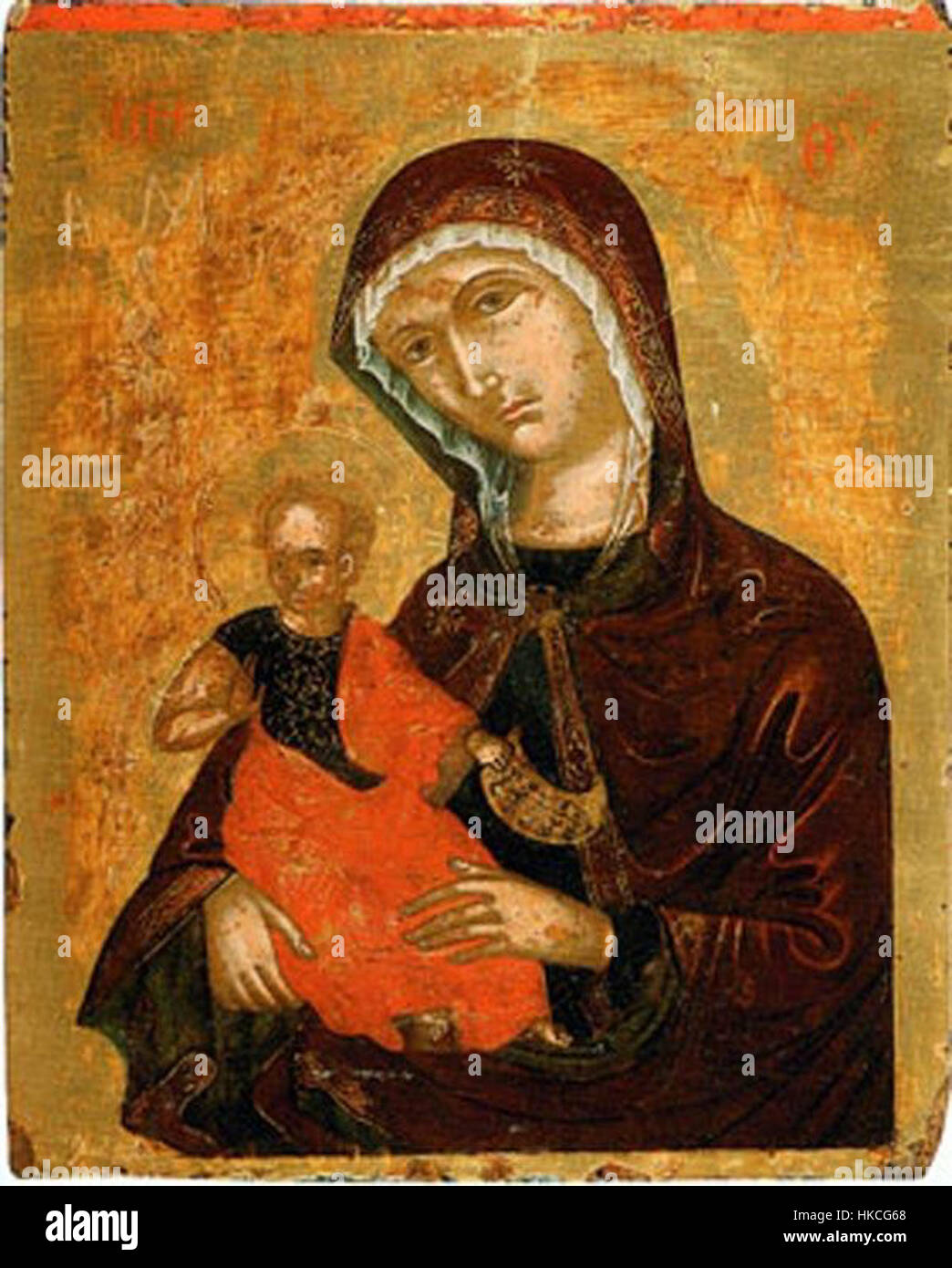 This oil painting, titled 'Madre della Consolazione' (Mother of ...