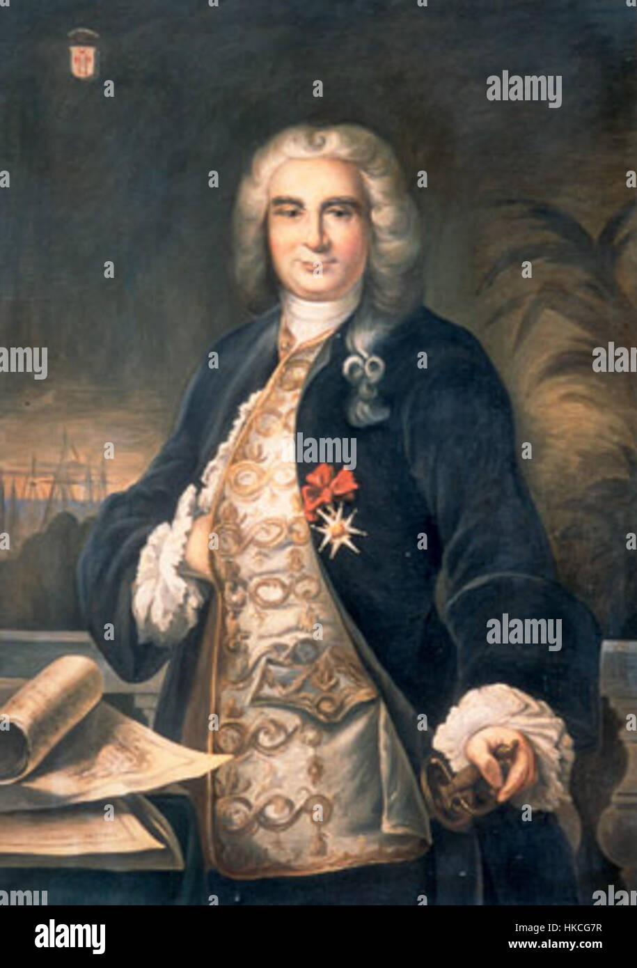 A portrait of Mahé de la Bourdonnais, a renowned French naval officer ...