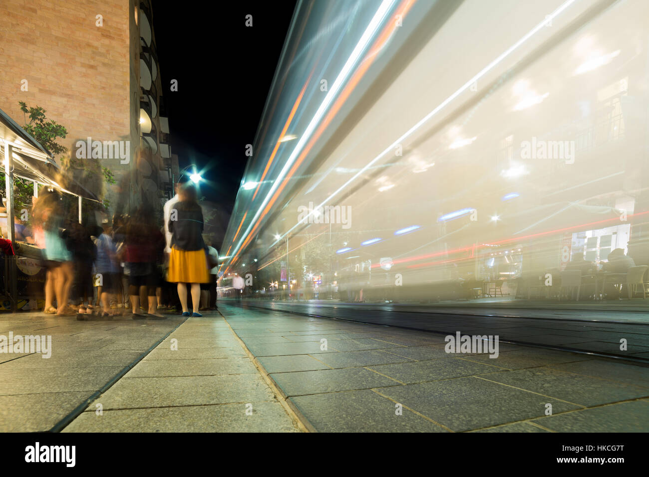Train at night with long exposure hi-res stock photography and images ...