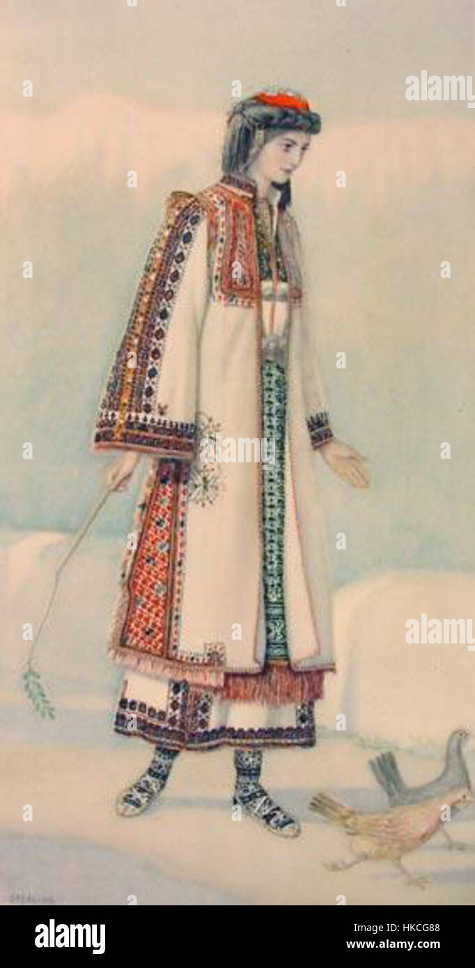 This artwork portrays the traditional Greek costume of Macedonia, known ...