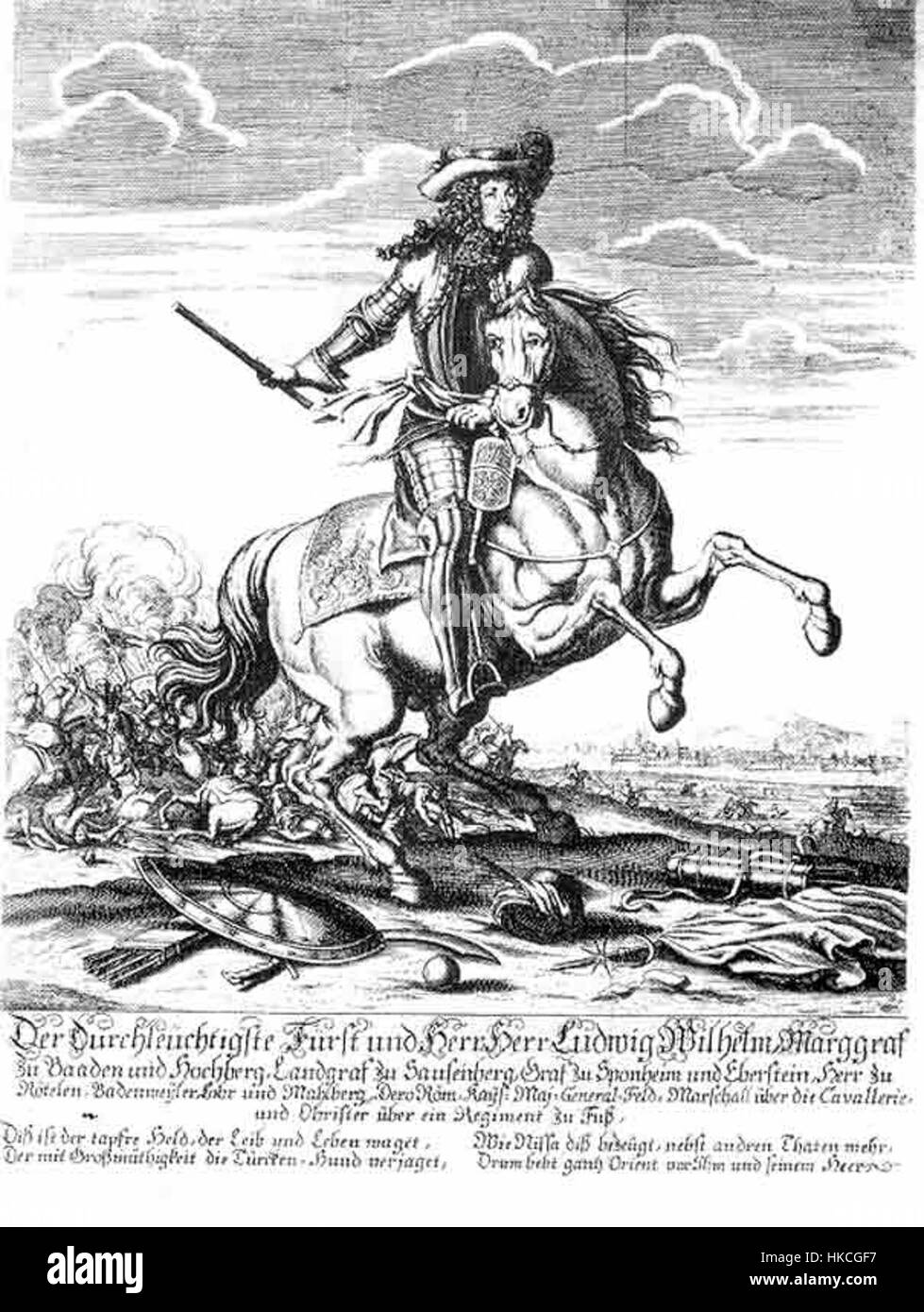 This painting of Ludwig Wilhelm, Margrave of Baden, shows him mounted ...
