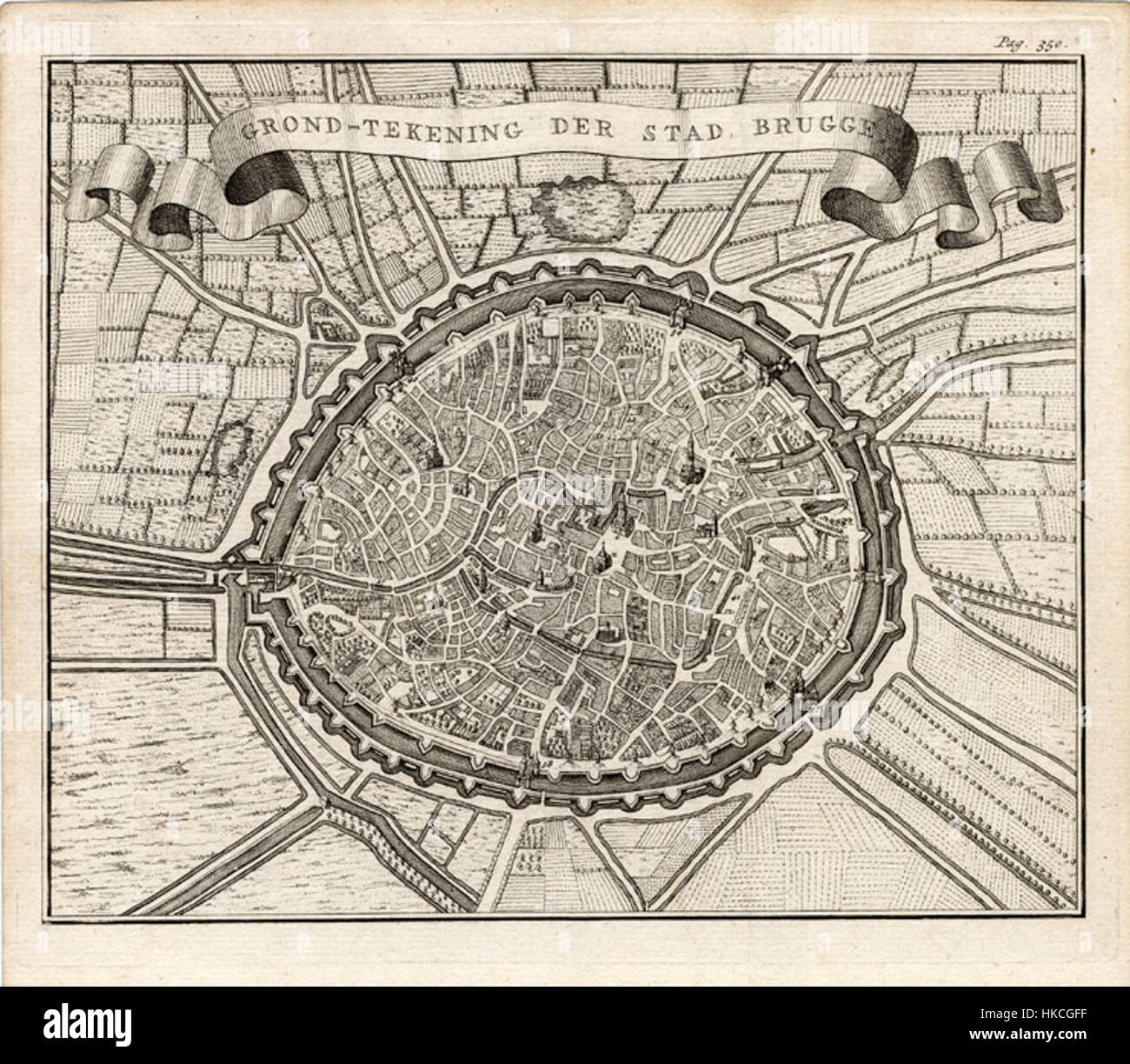 Map of bruges by Isacc Tirion, 1738 Stock Photo - Alamy