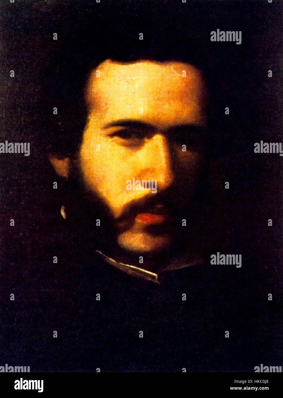 This oil painting by Antonio Herrera Toro depicts Martin Tovar y Tovar ...