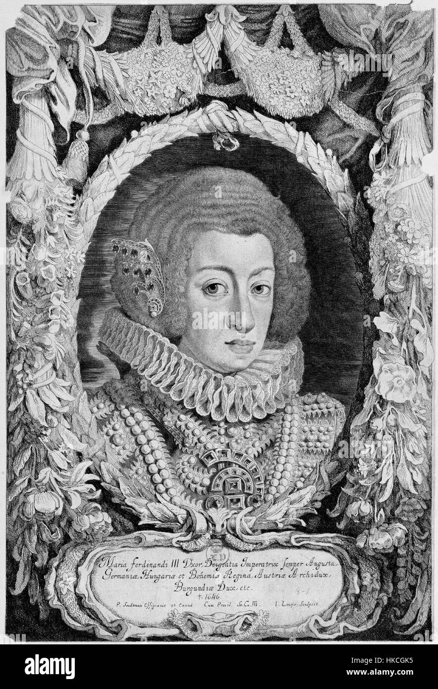 An oil painting of Maria Anna of Spain, highlighting the Spanish ...