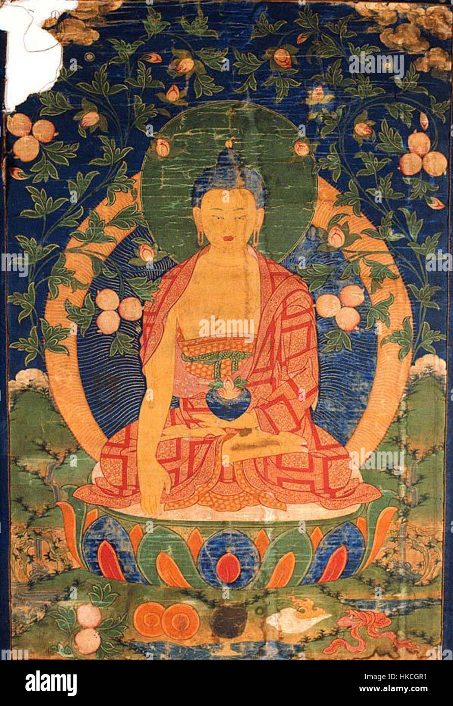 Depiction of the Medicine Buddha, a central figure in Mahayana Buddhism ...