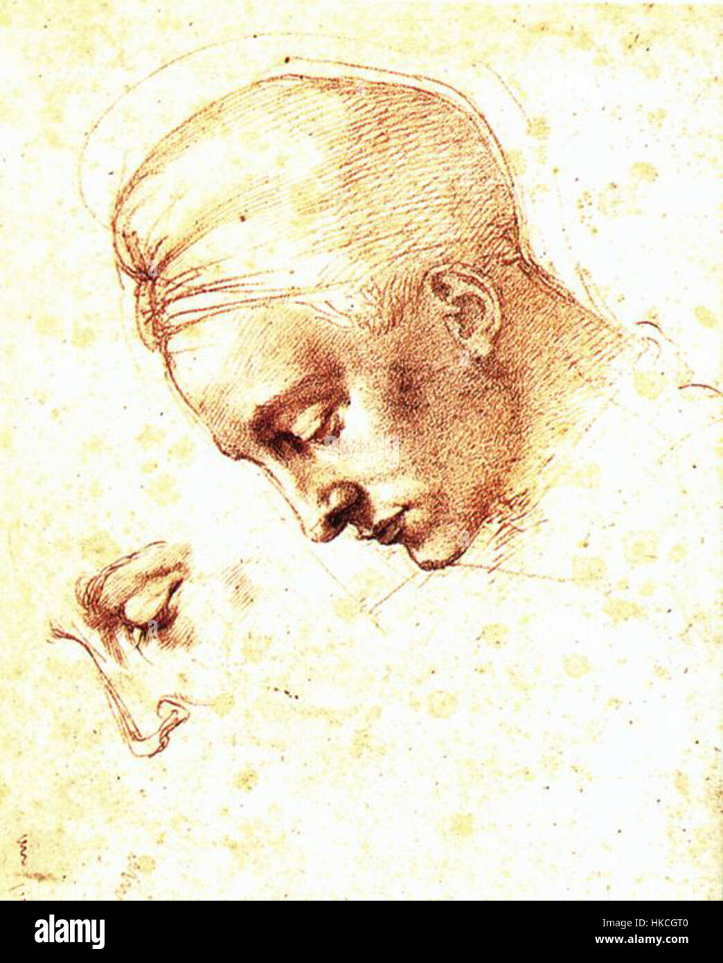 This sketch by Michelangelo, titled Study of a Head, showcases the ...