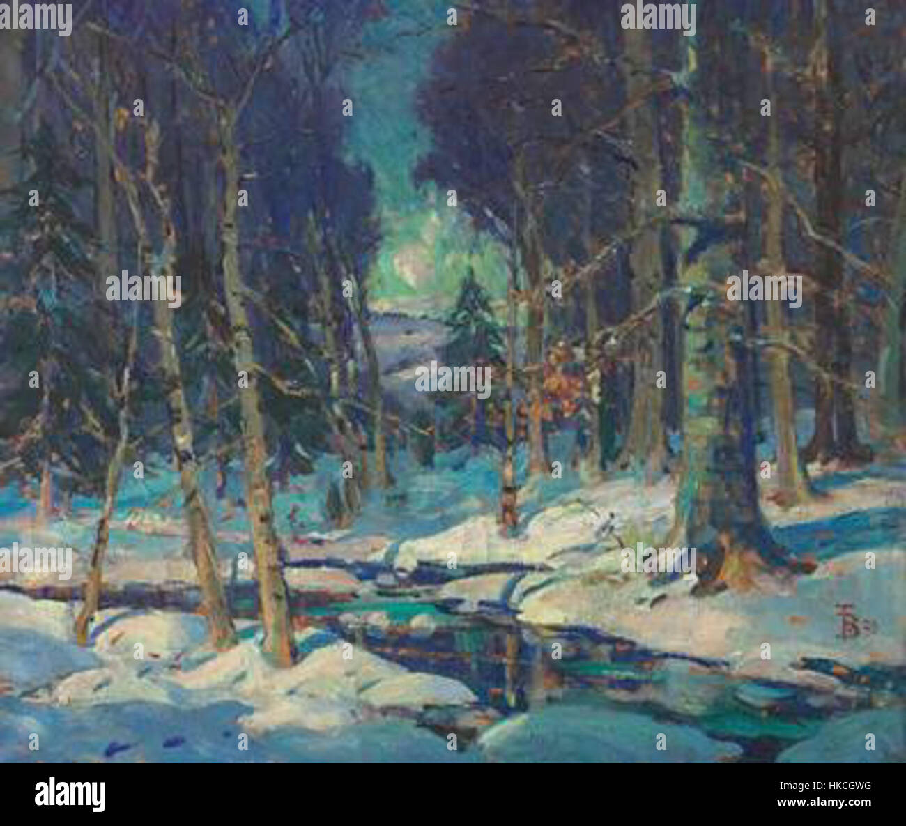 This artwork from 1929 captures the essence of mid-winter, illustrating ...