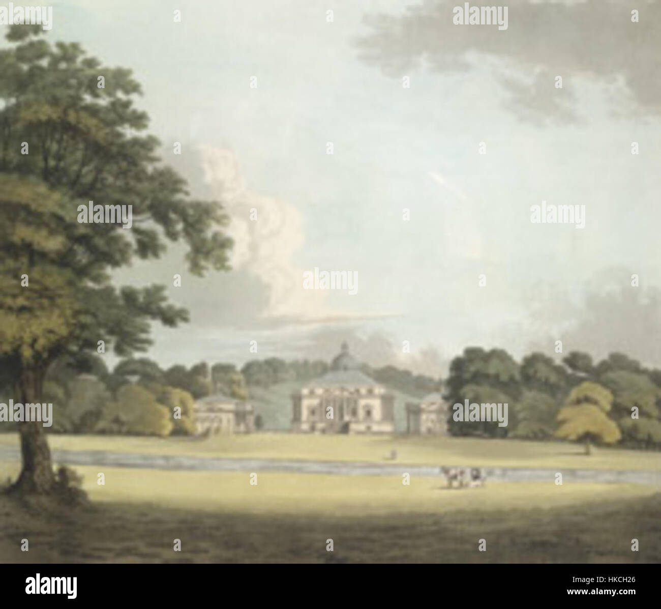 Mereworth Castle, located in Kent, England, is depicted in this artwork ...