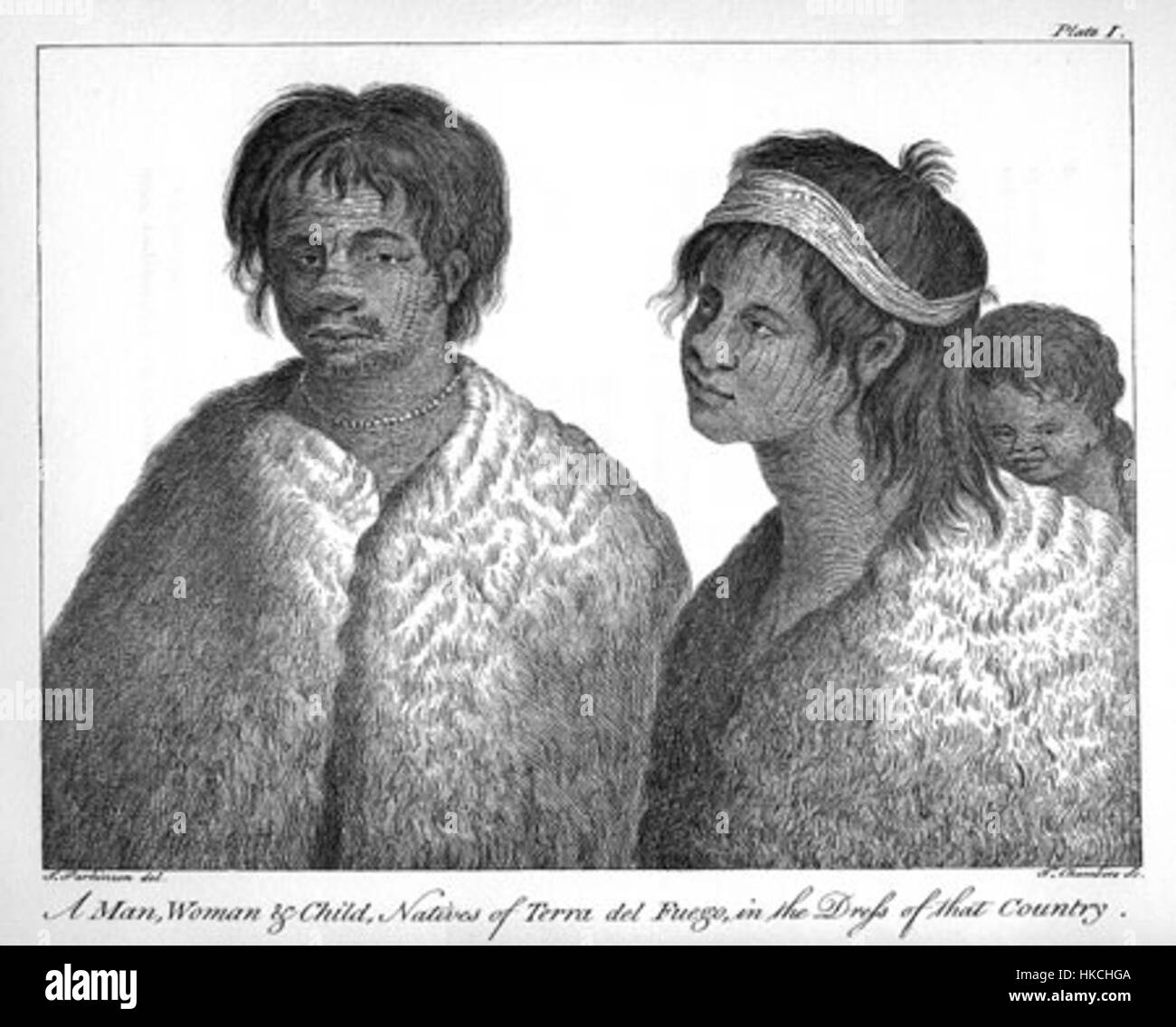 This painting depicts the indigenous people of Tierra del Fuego ...