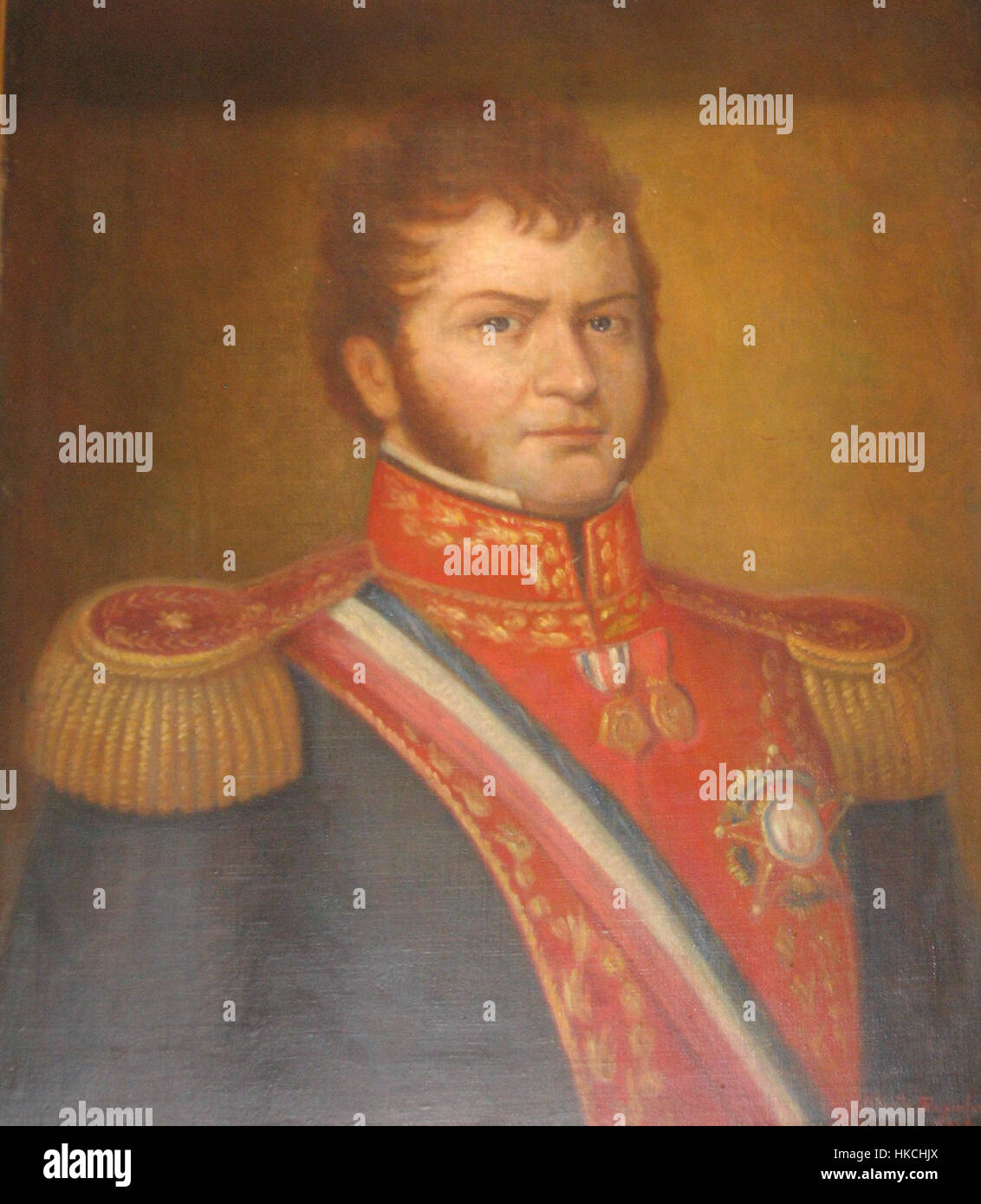 *OHiggins* is an oil painting depicting the prominent figure of ...