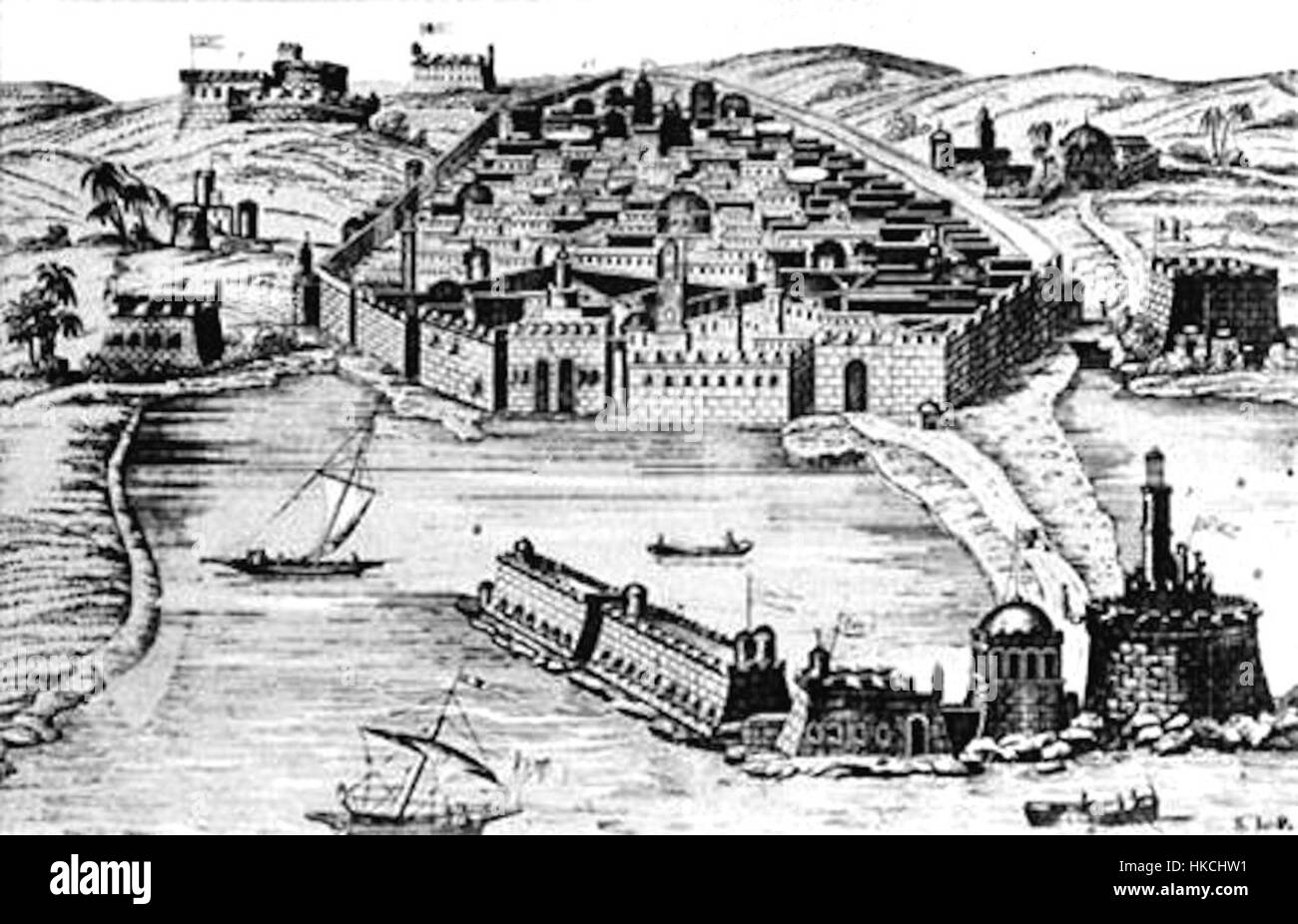 A 16th-century painting depicting the city of Algiers, showcasing the ...