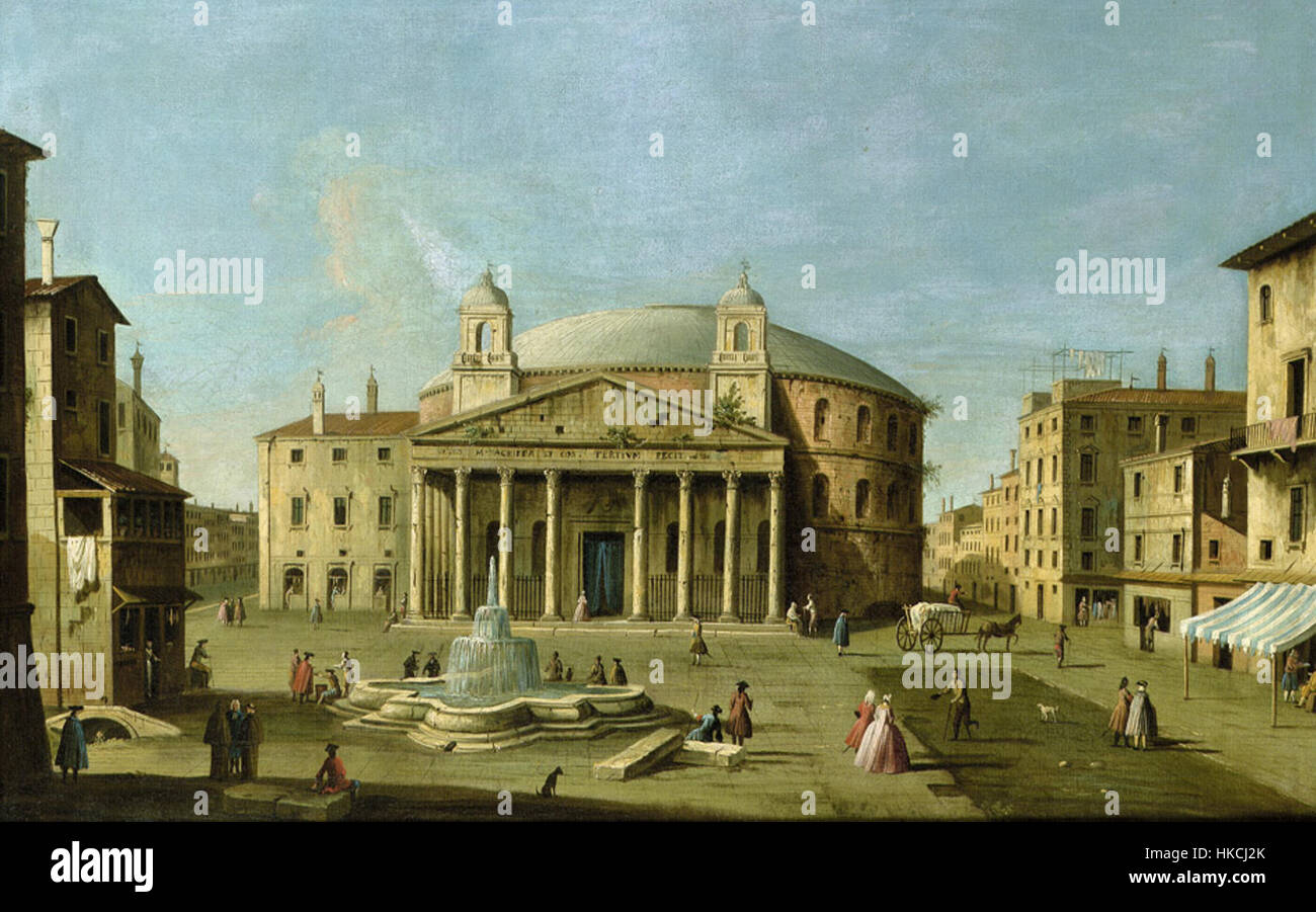 The Pantheon in Rome, as depicted in this 1760s artwork, reflects the ...