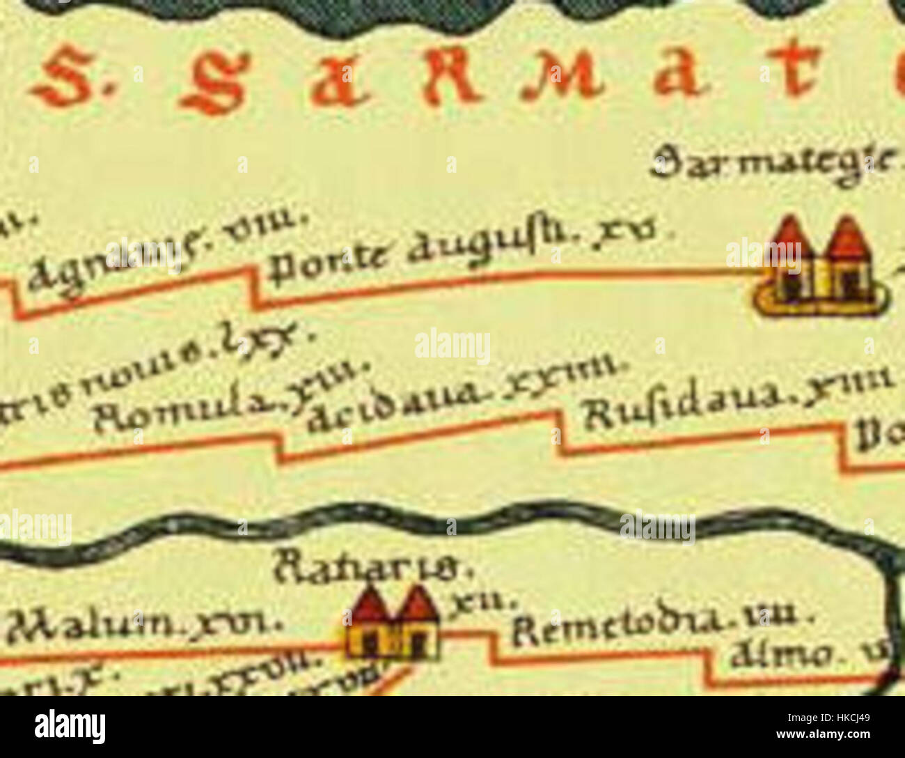 This portion of the Tabula Peutingeriana depicts the Dacian town of ...