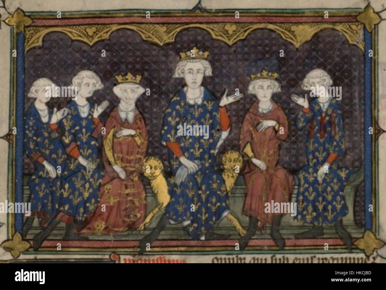 This artwork, *Philippe le Bel famille*, portrays the royal family of ...