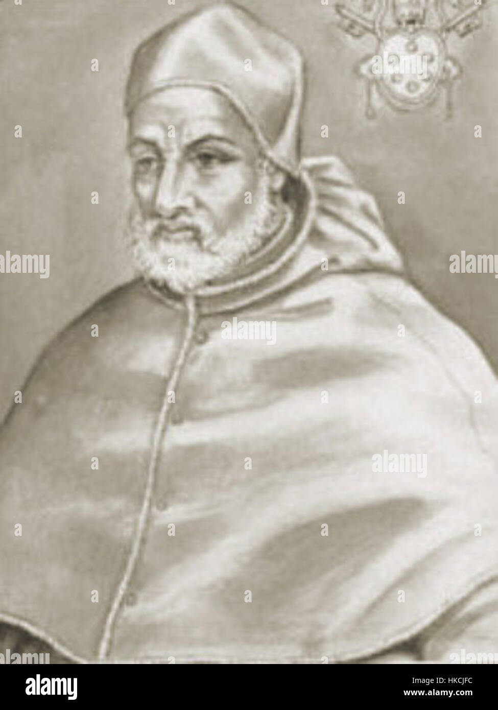 The portrait of Pope Pius IV represents the religious leader with ...