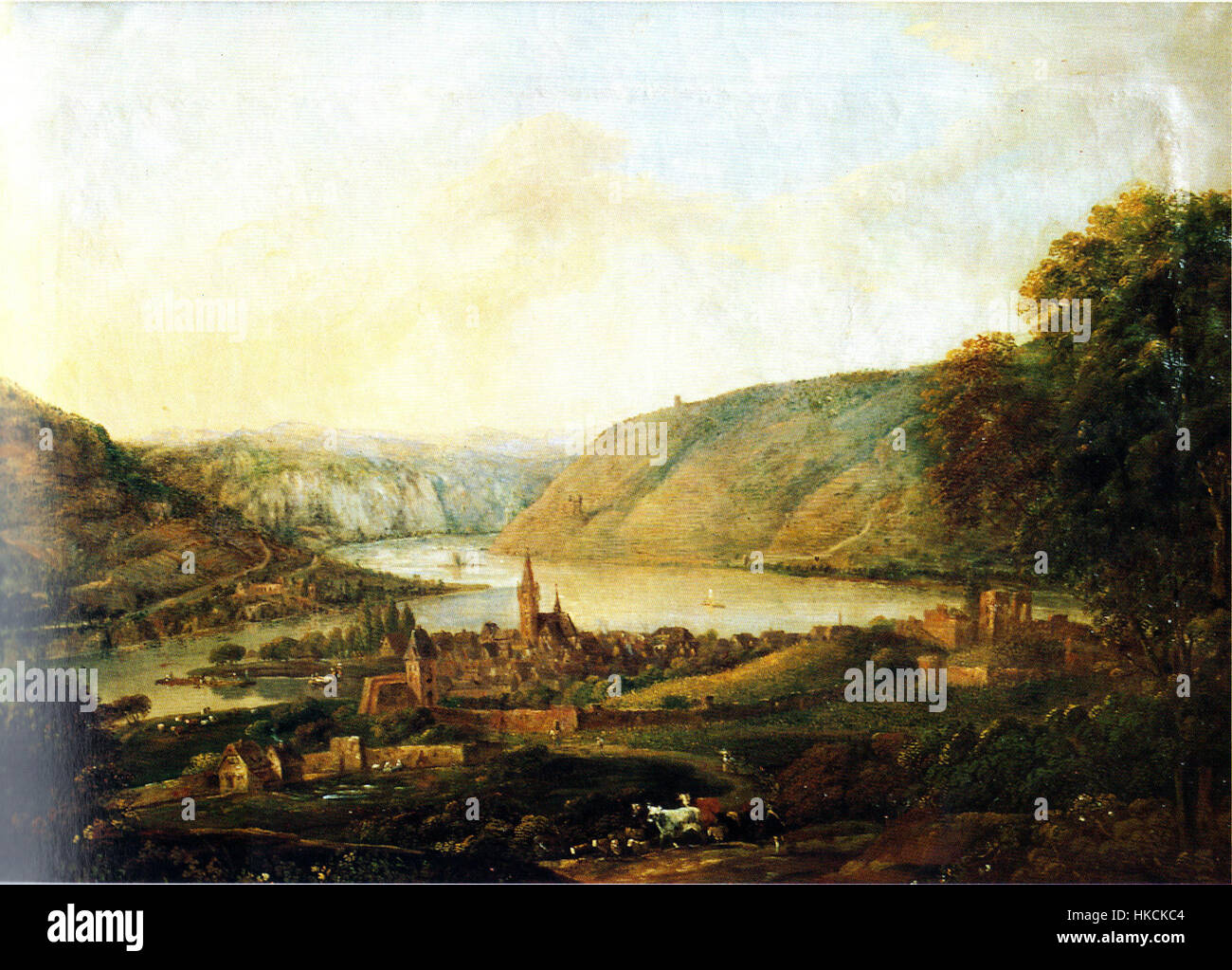 A painting depicting the Rhine Valley near Bingen, created before 1810 ...