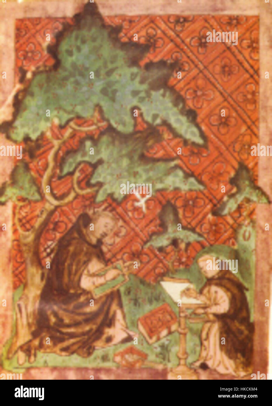 The *Ruusbroecminiatuur* is a detailed medieval miniature painting ...