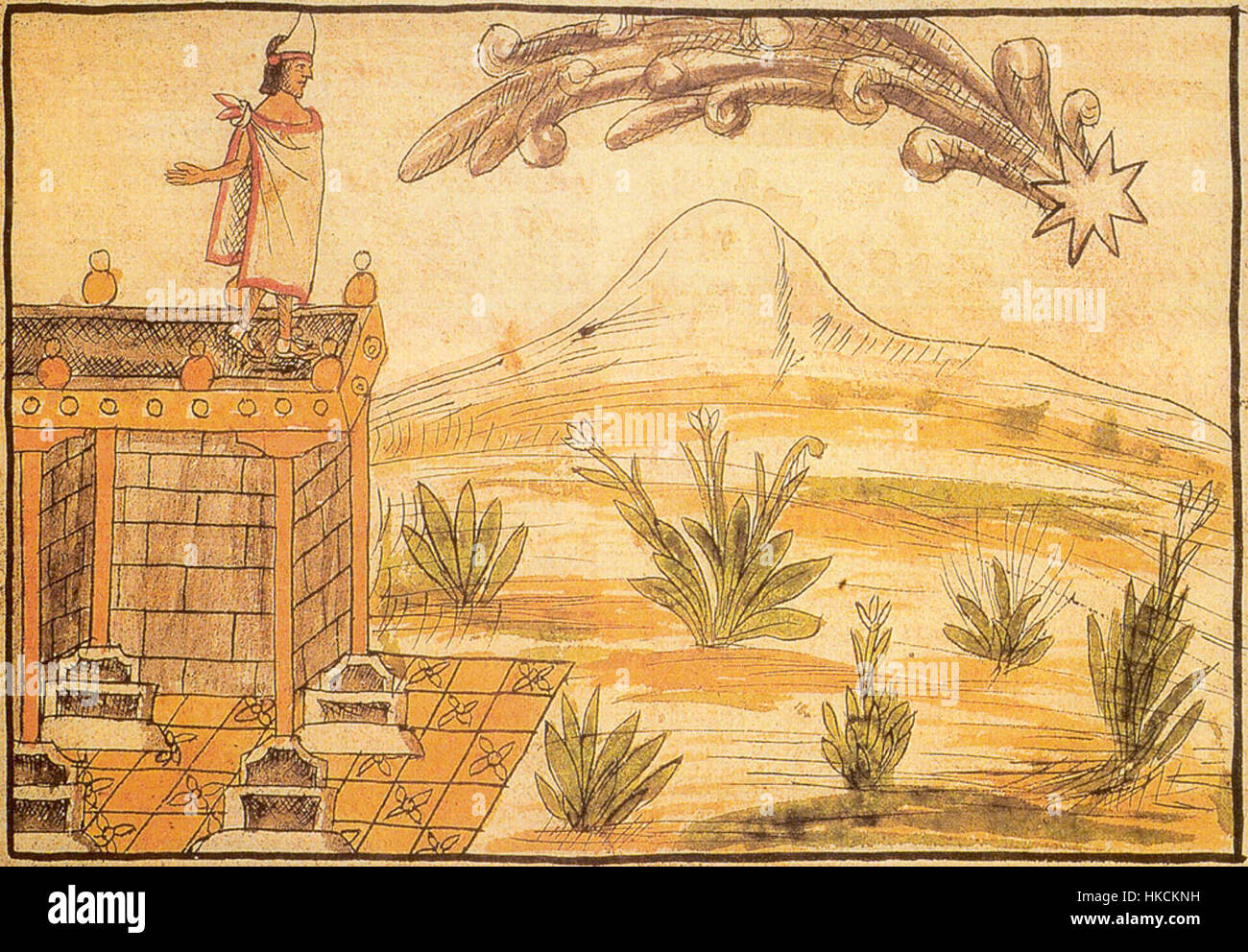 A page from the Codex Duran, an important historical document of Aztec ...