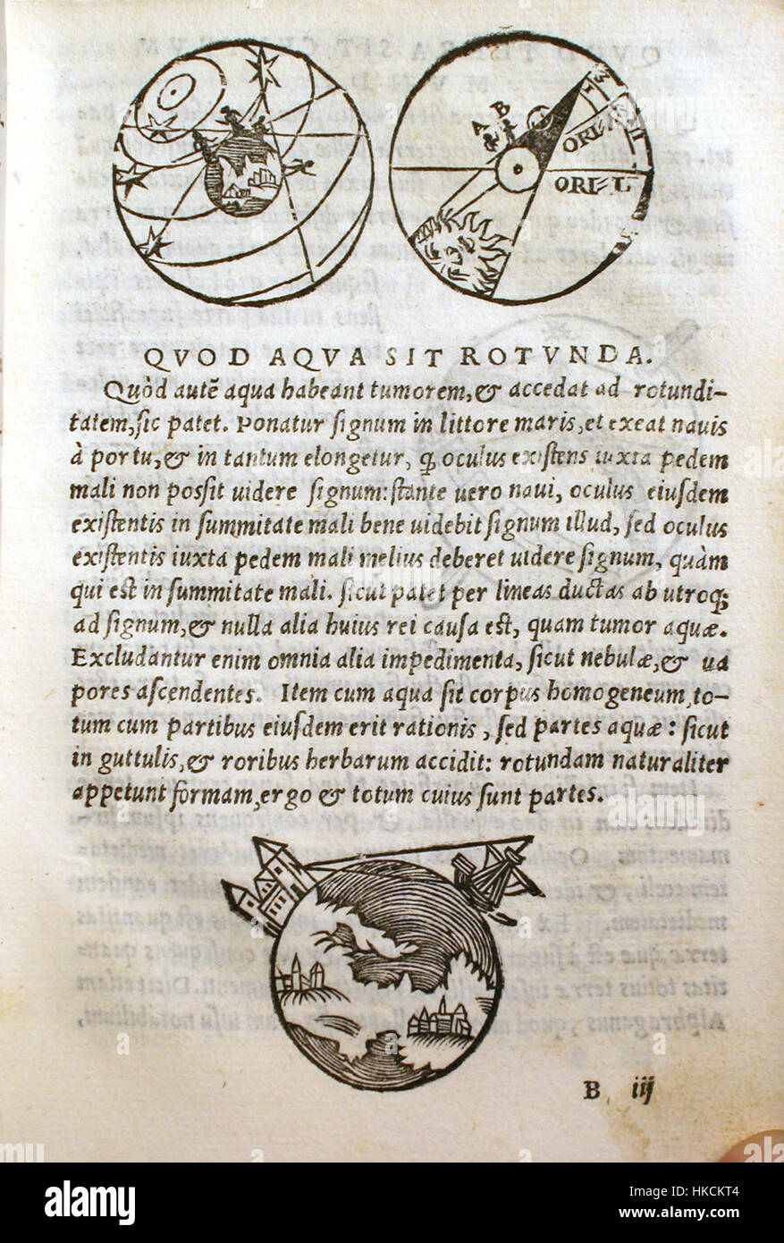 This 1550 edition of Sacrobosco's 'De Sphaera Mundi' illustrates ...