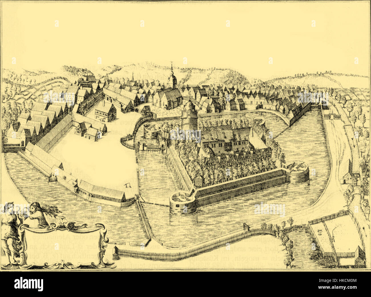 The painting 'Schloss Detmold' depicts the grand Schloss Detmold castle ...