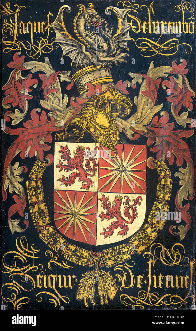 The shield of Jacob of Luxembourg, a knight of the prestigious Order of ...