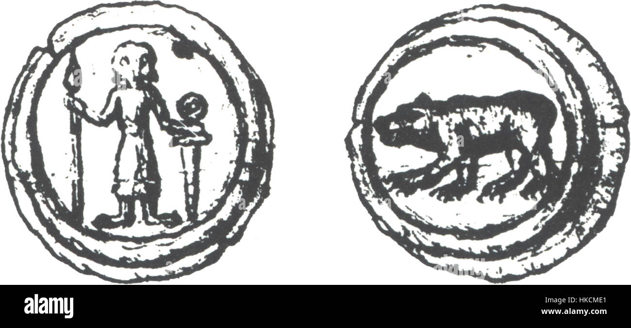 A silver penny minted in Berlin in 1369, representing medieval currency ...