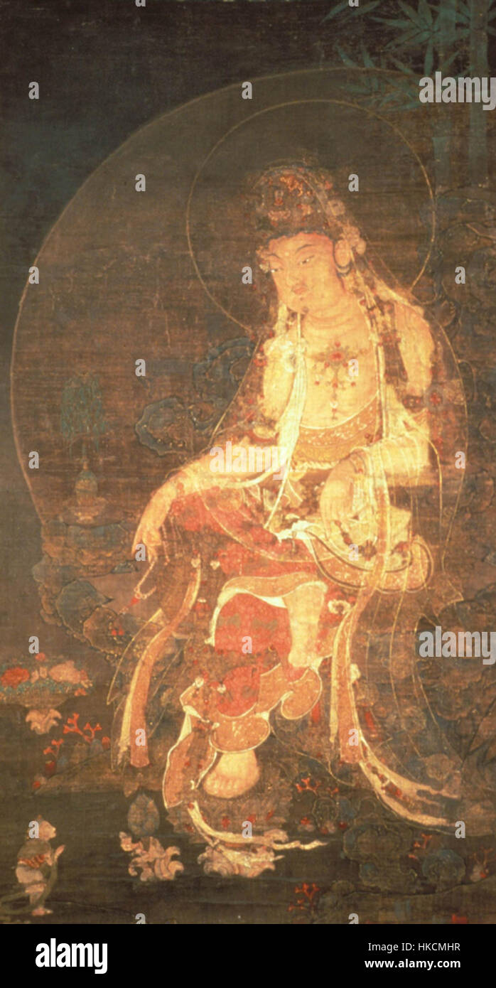 *Suweol Gwaneumdo*, a Korean painting from the Goryeo period, features ...