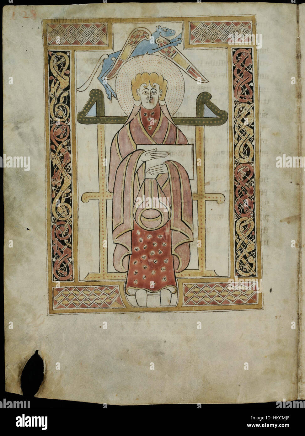 This illuminated manuscript page from the St. Gall Gospels, featuring ...