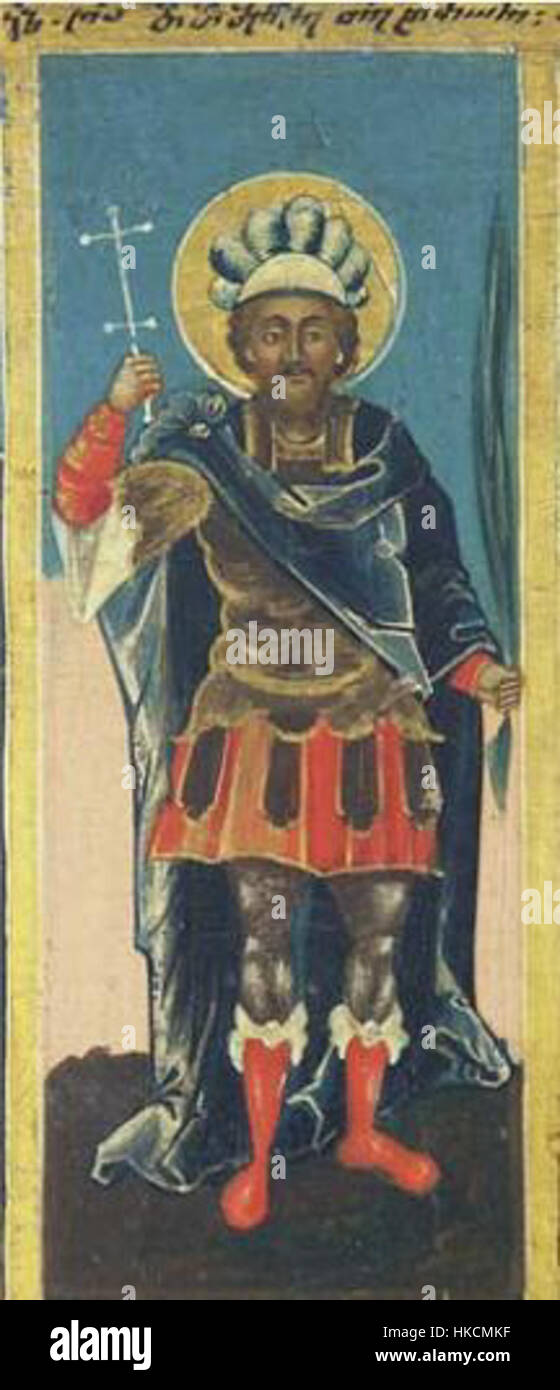 This Georgian icon depicts St. Theodore of Tyro, a Christian martyr and ...