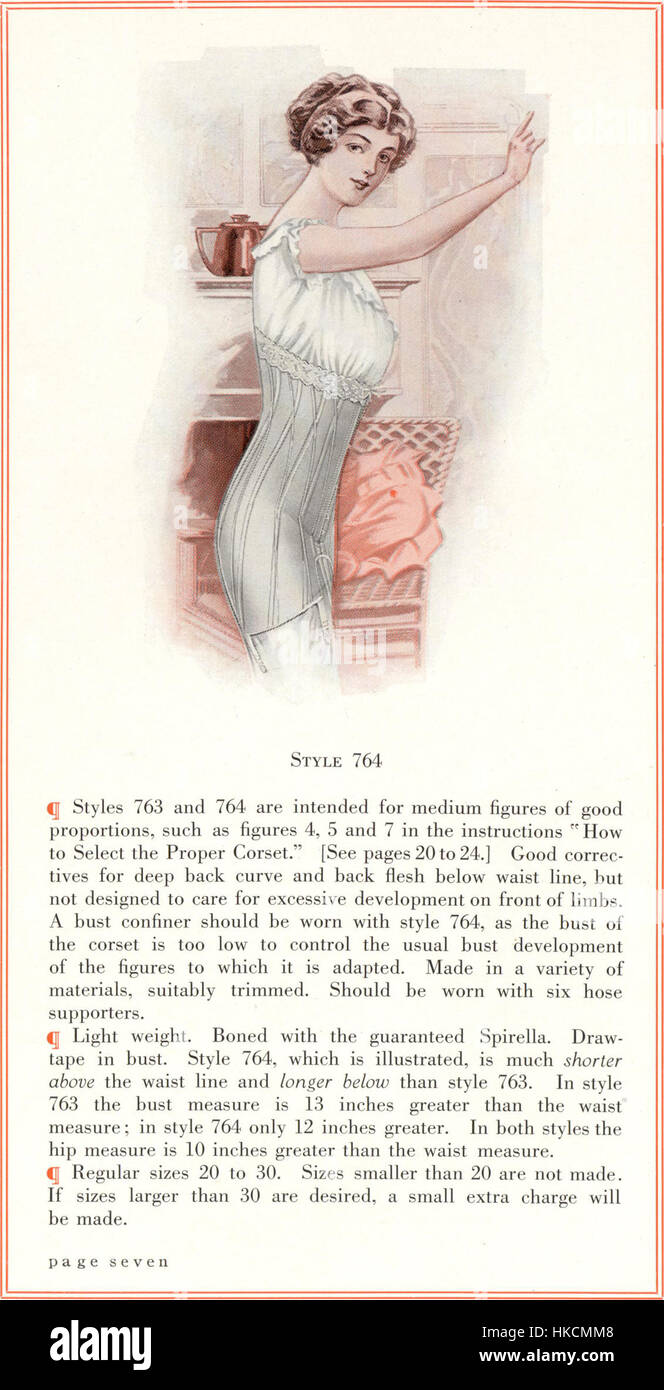 The 1913 Spirella Corsets advertisement illustrates the fashion trends ...
