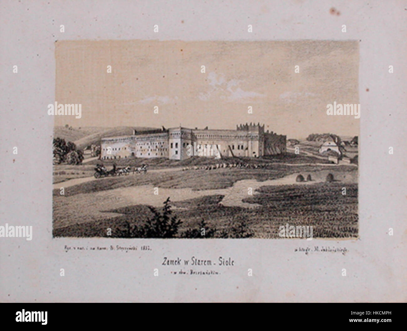 This 1852 painting depicts Stare Selo Castle, showcasing the historic ...