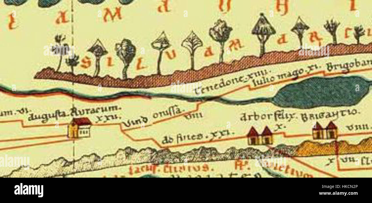 The *Tabula Peutingeriana*, an ancient Roman road map, shows the ...