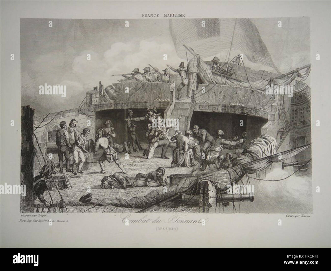 The 'Tonnant' is a French Navy ship, likely depicted in a historical ...