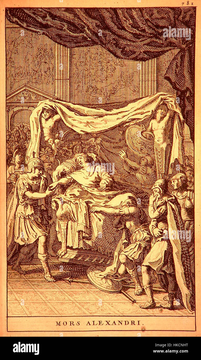 A depiction of Alexander the Great's death, painted in 1696. The work ...