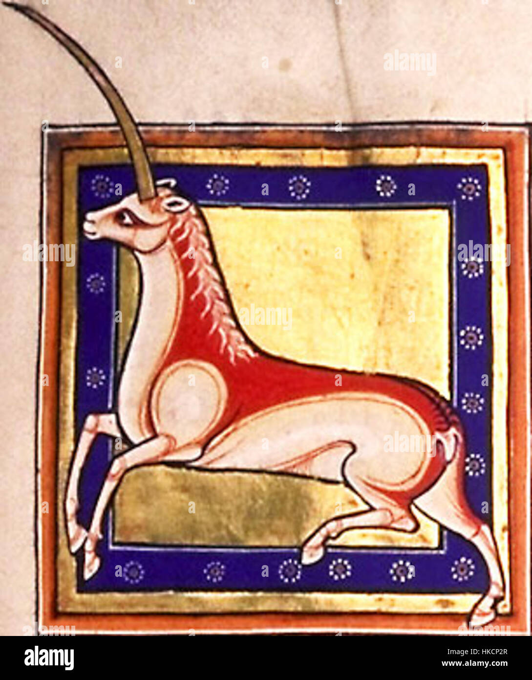 The 'Unicorn Aberdin' is a depiction from a medieval bestiary, showing the legendary unicorn as ...