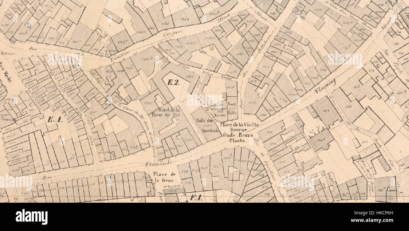 This plan of Vlamingstraat in Brugge, created by Popp, provides a ...