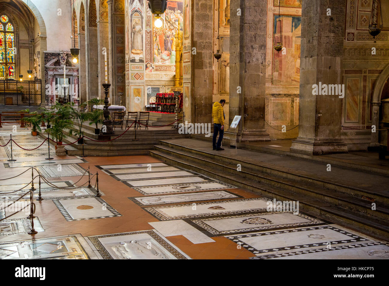 Interior of Santa Croce Basilica in Florence Italy Stock Photo - Alamy