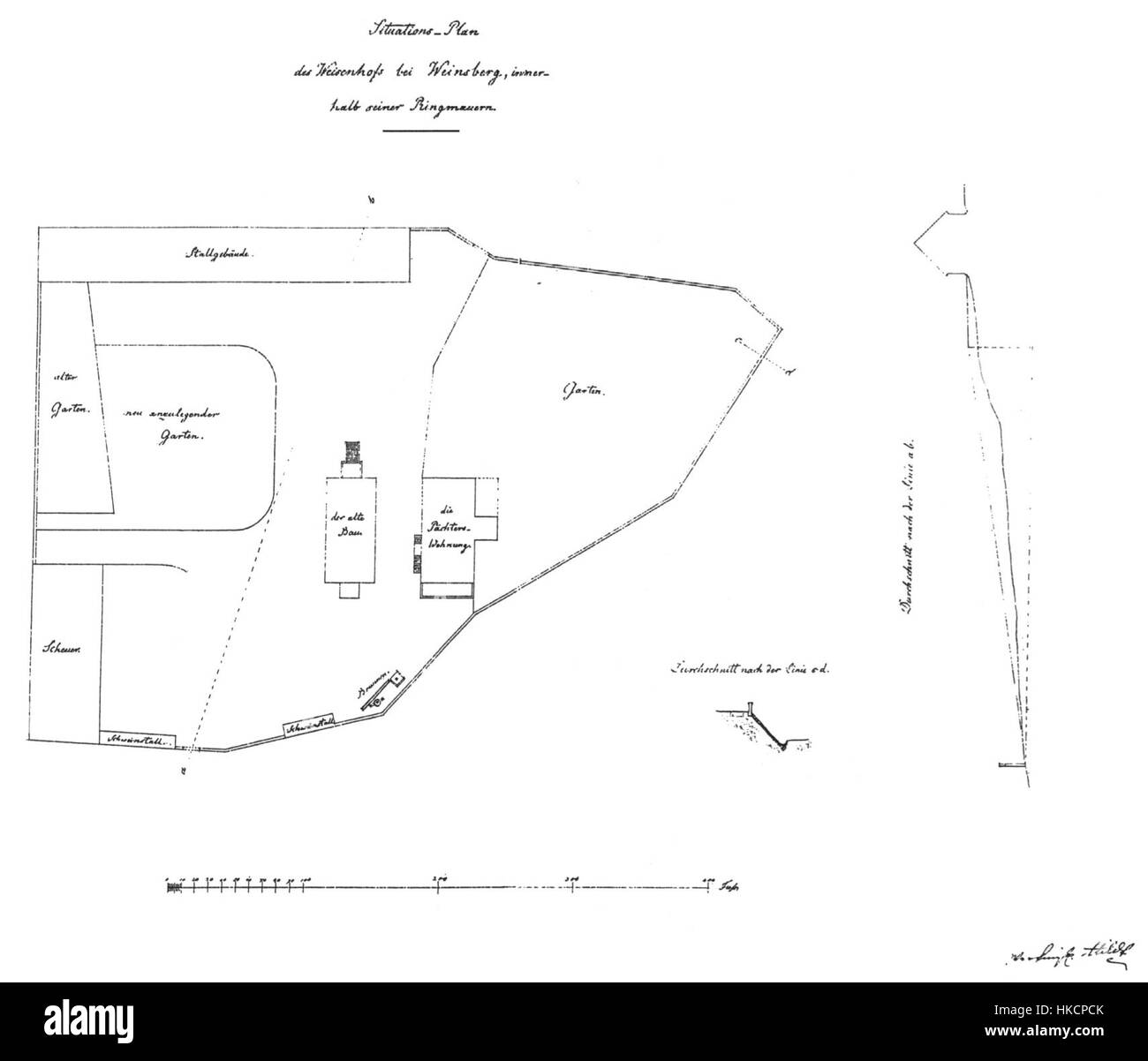 The Weissenhof Weinsberg Plan from 1838 is an architectural blueprint ...