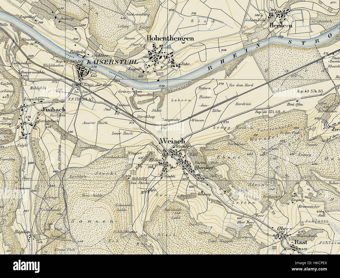 Weiach Siegfriedkarte is a map from the Siegfried Atlas, part of a ...
