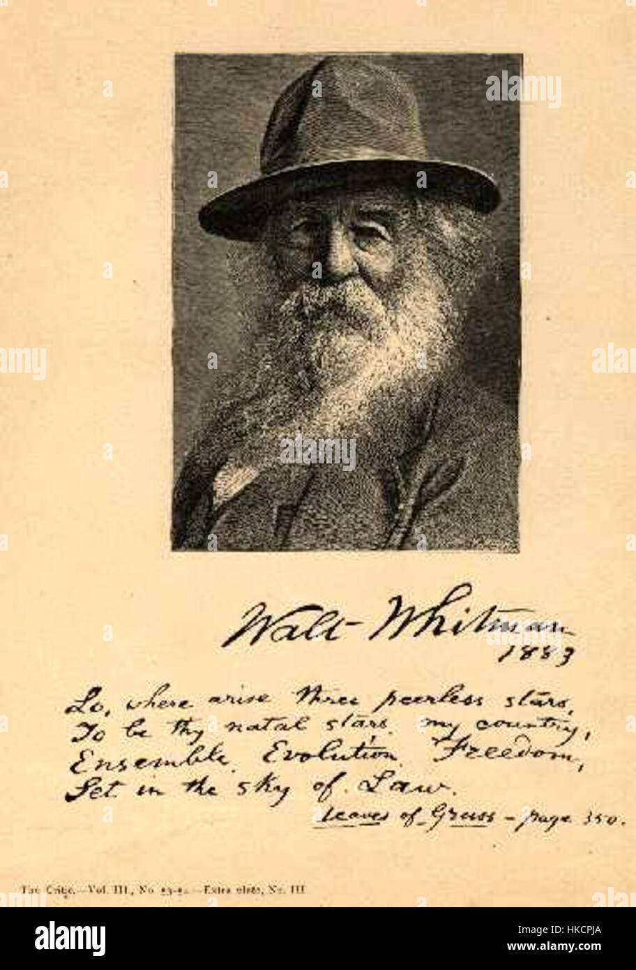 This 1883 engraving of Walt Whitman depicts the iconic American poet ...