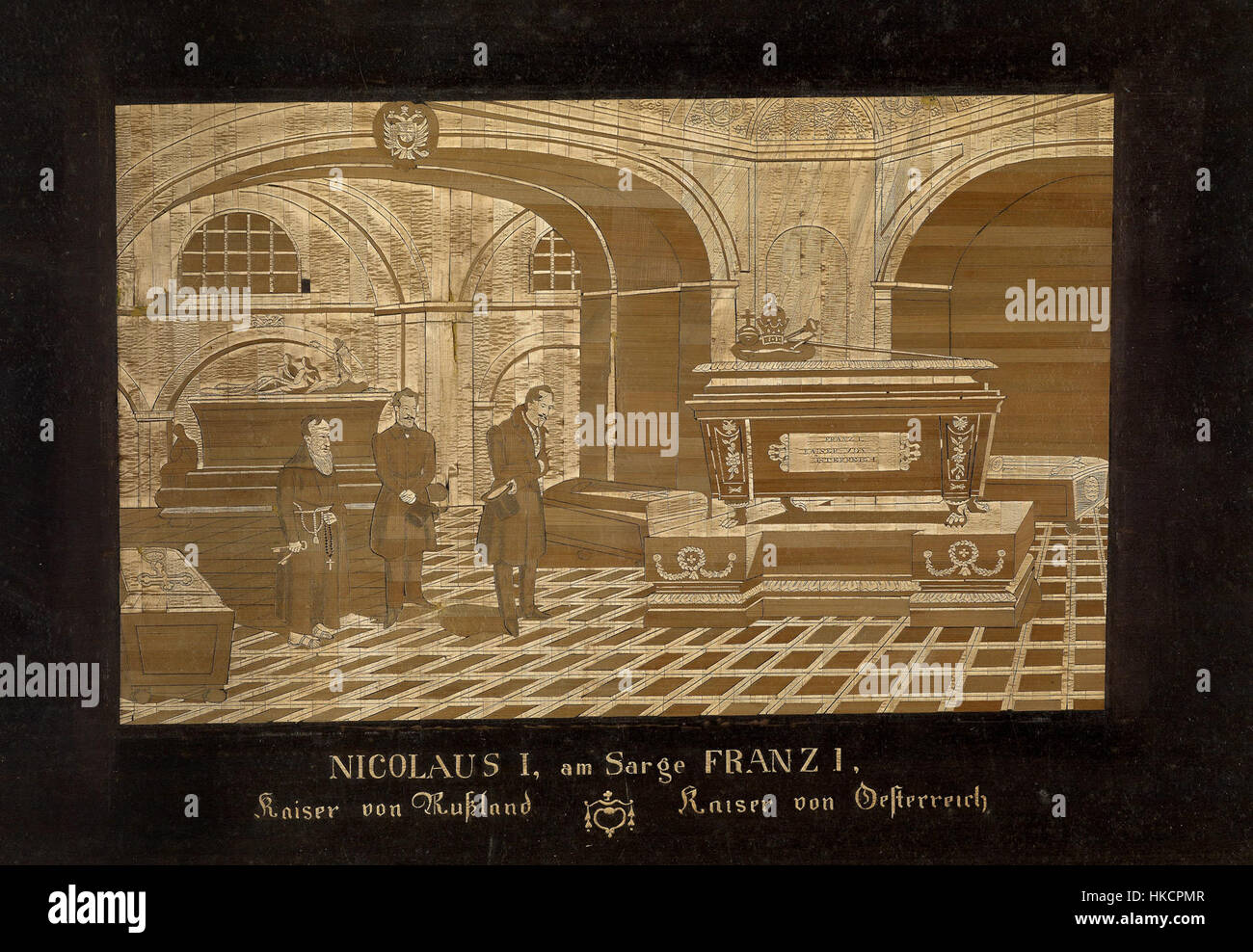 This painting depicts Tsar Nicholas I of Russia lying in state, in the ...