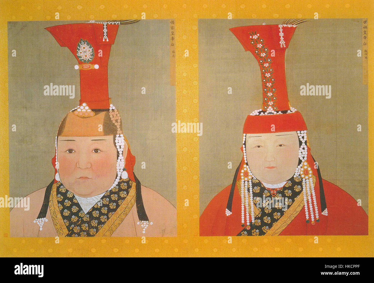 This artwork, titled 'Yuan Empress Album: Chabi and Taji', showcases ...