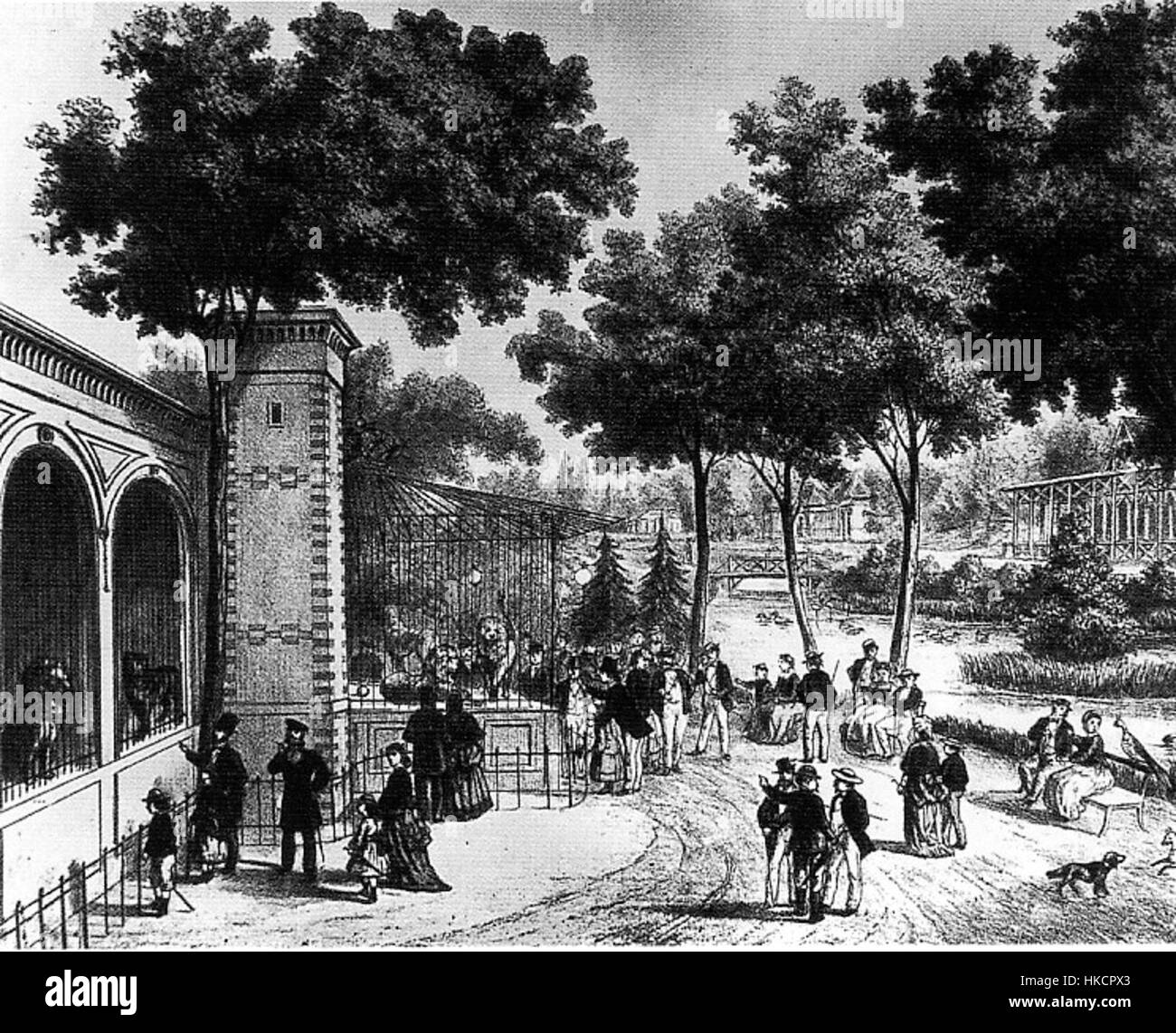 This historical image of Zoo Berlin, dating from around 1870, showcases ...