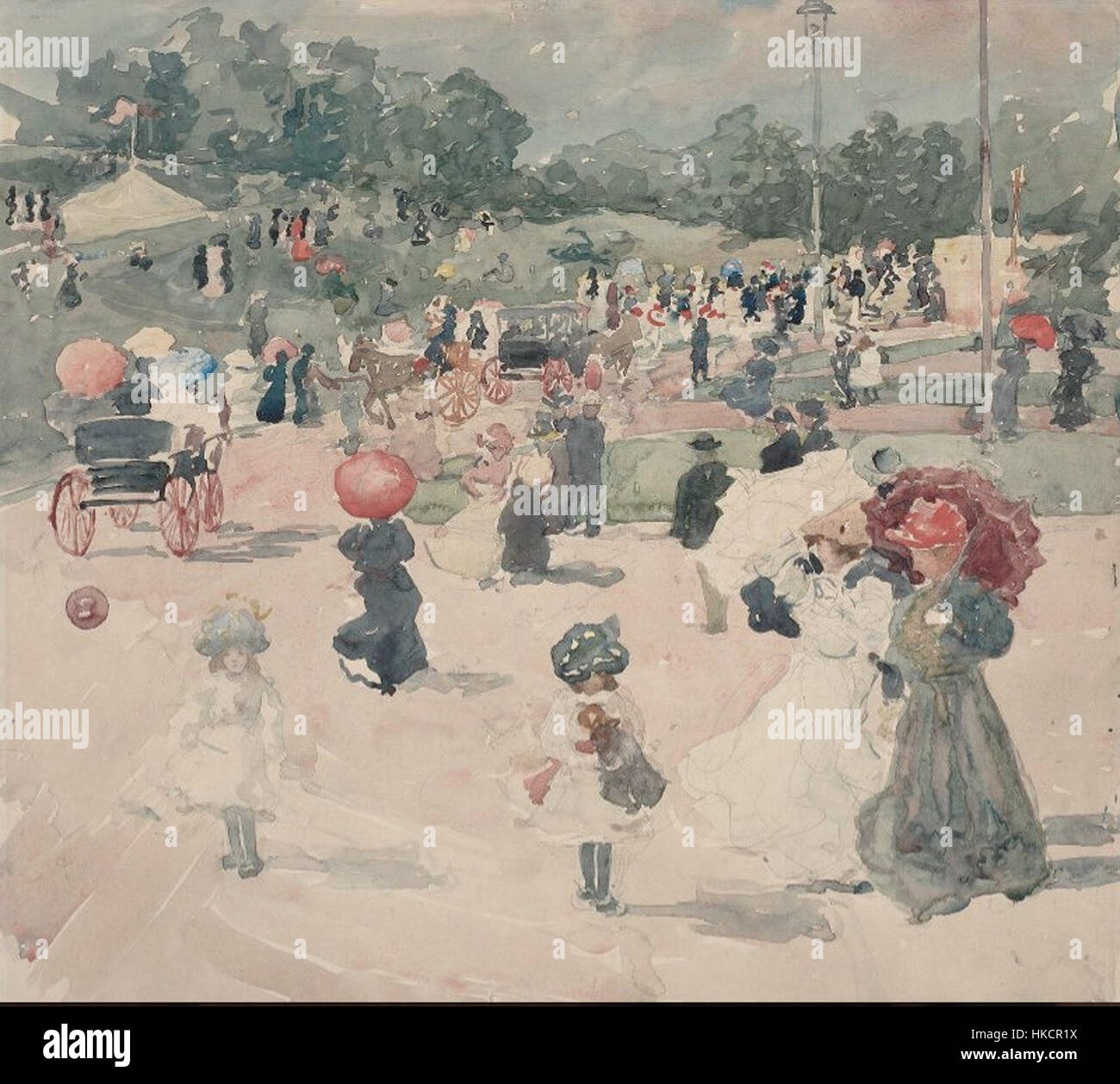 Maurice Prendergast's *1897* painting of *Franklin Park* in Boston ...