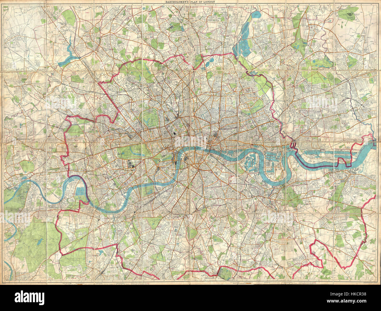 This 1899 fire brigade map of London by Bartholomew highlights the city ...